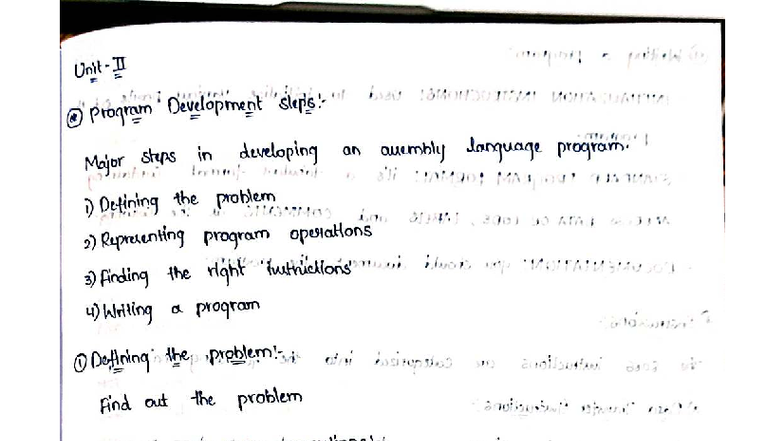 MPMC 600: Major Steps in Developing an Assembly Language Program - Studocu