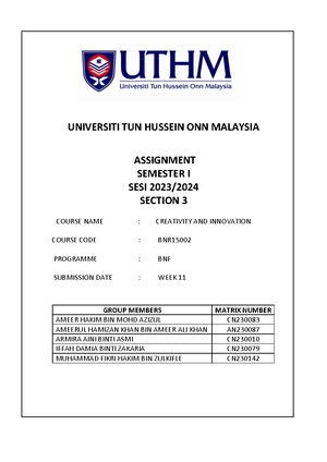 Biodata CNI - CONTOH REPORT - PEMBENTUKAN AHLI KUMPULAN Dalam menyelesaikan tugasan yang ...