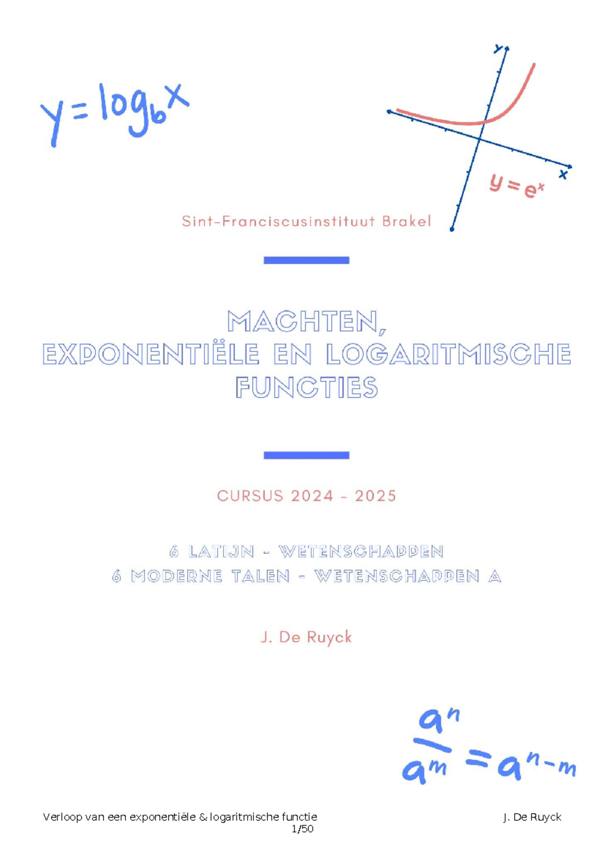 Exponentiële en logaritmische functies: Overzicht en oefeningen - Studocu