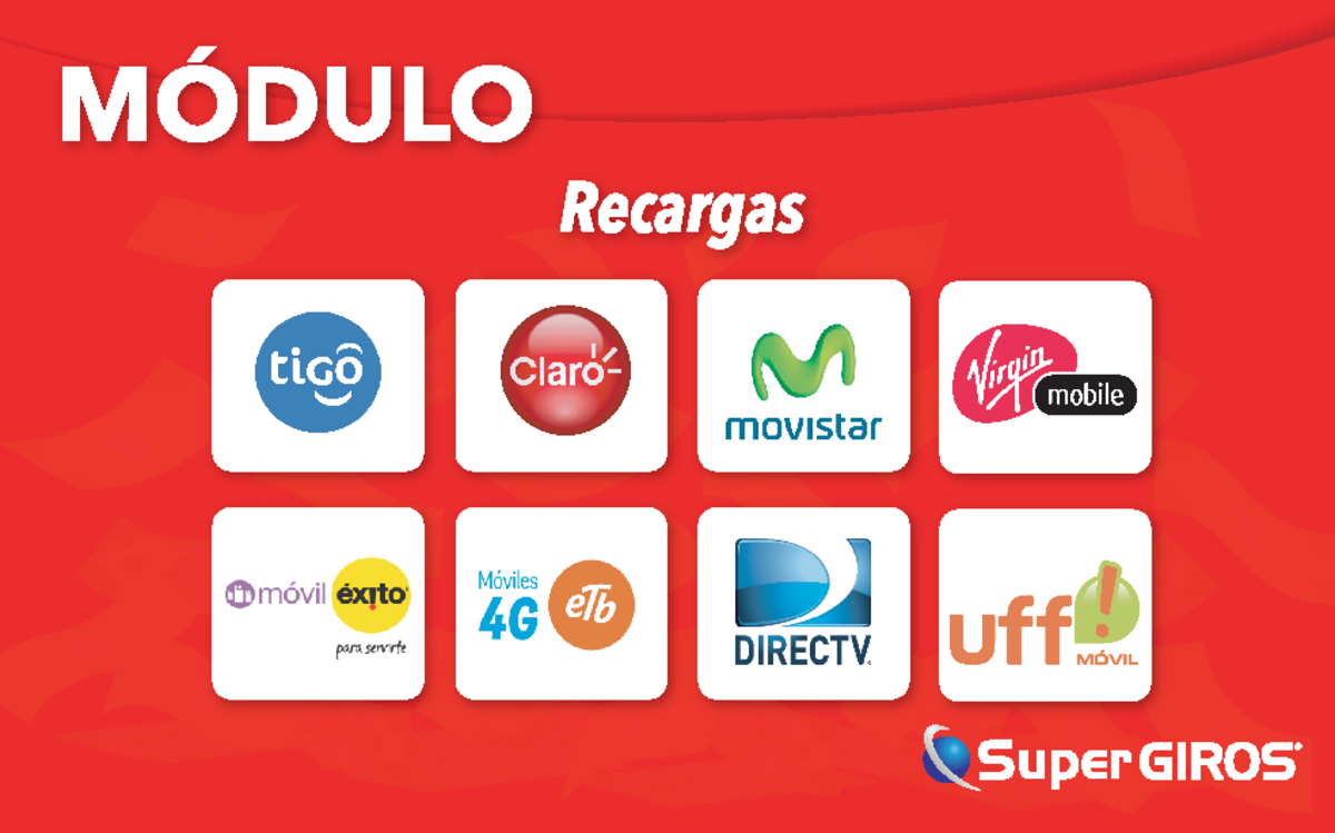 Modulo Recargas - MÓDULO Recargas tigo Claro- Virgin mobile movistar Móviles I' móvil éxito 4G ...