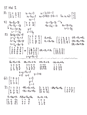 LIN HW 1 - Linear Algebra HW 1 - MA HW 1 2x+y=2z= 4x + 2z = 14 -4x + 54 ...