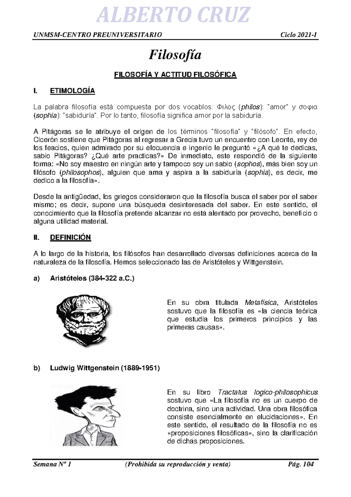 Filosofía y Actitud Filosófica I - Boletín Pre San Marcos Ciclo 2021 ...