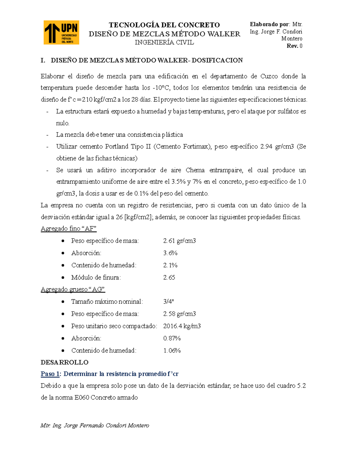TEC 9.2: Diseño de Mezclas de Concreto Método Walker en Ingeniería ...
