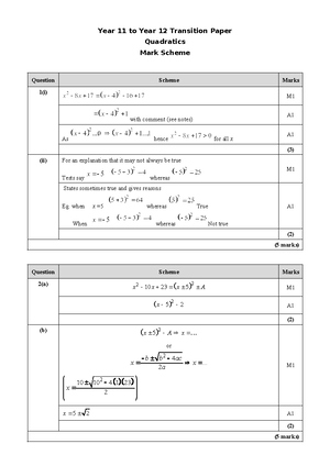 03c Igcse Maths 4MA1 1H May 2023 mark scheme (pdf) - Mark Scheme ...