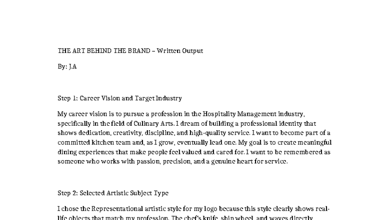 Culinary Arts Logo Design: Personal Branding in Hospitality Management ...