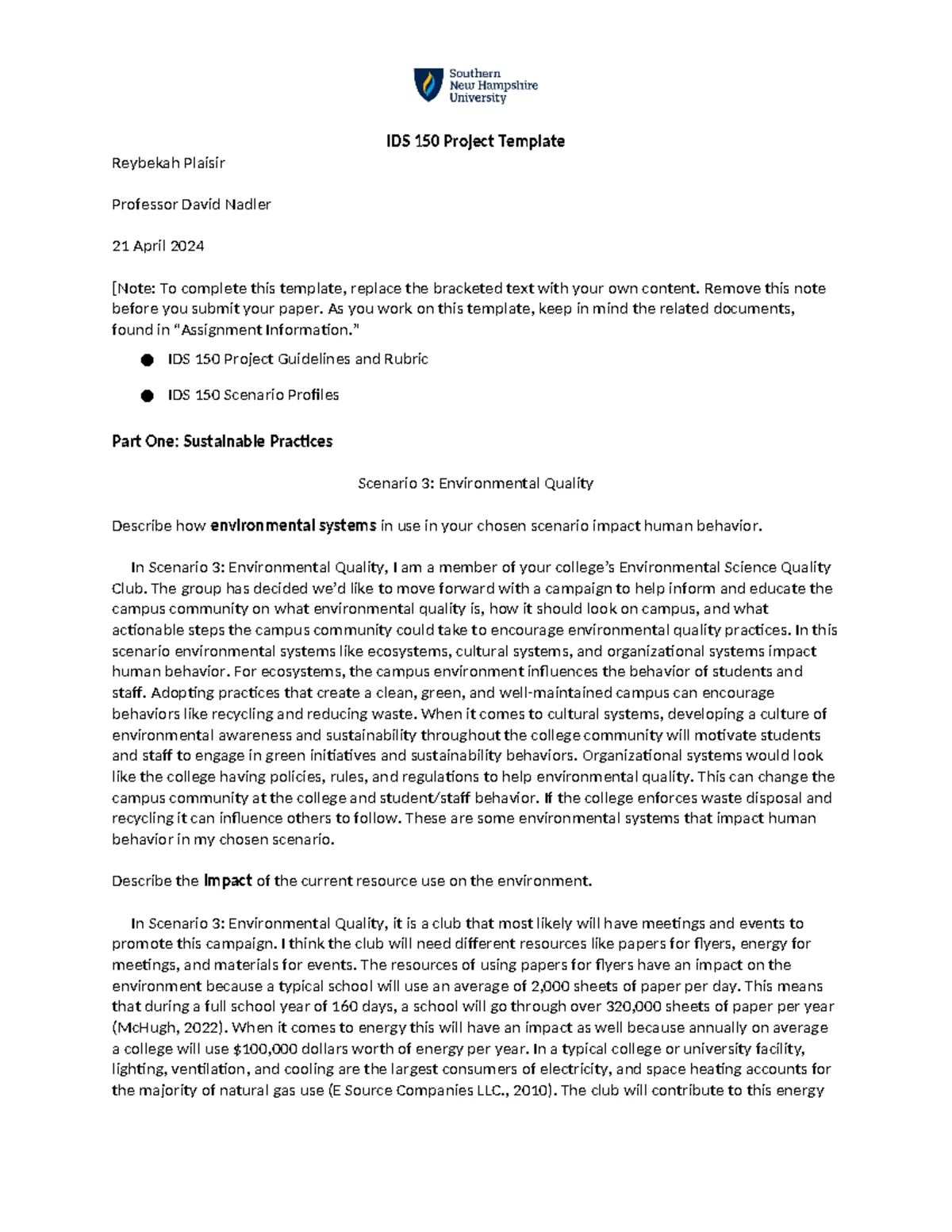Ids105 Module 5 Project Assignment: Navigating Communication in Conflict - Studocu