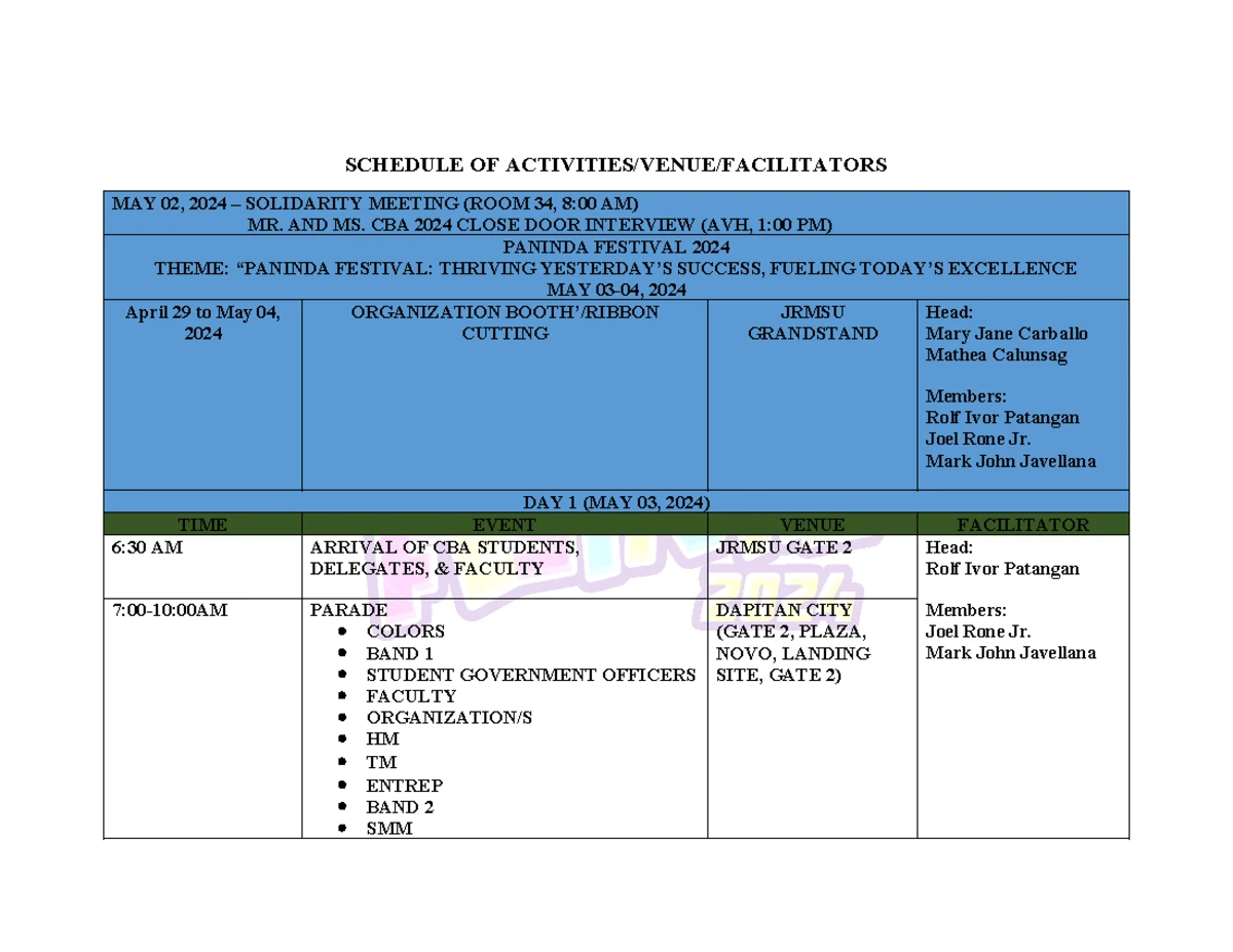 Booth Making Competition Guidelines for CBA - Paninda Festival 2025 ...