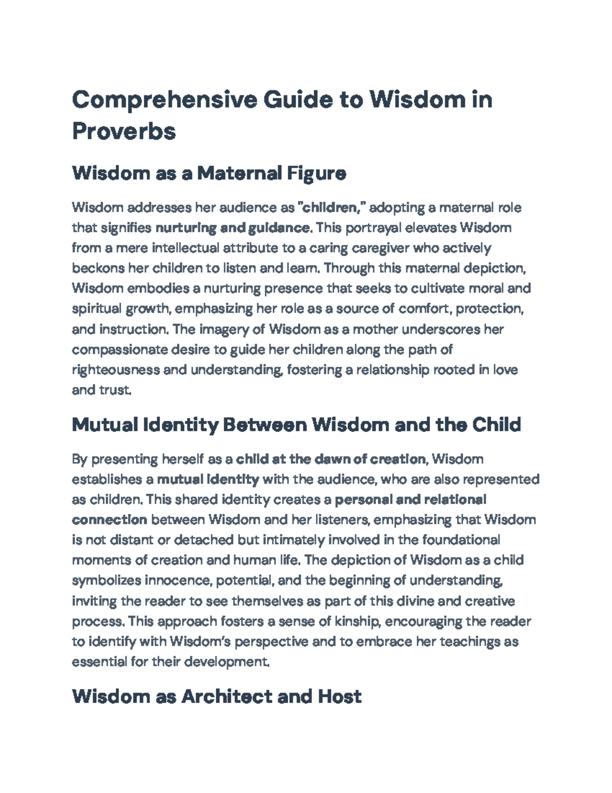 Wisdom in Proverbs: A Maternal Guide to Moral and Spiritual Growth ...