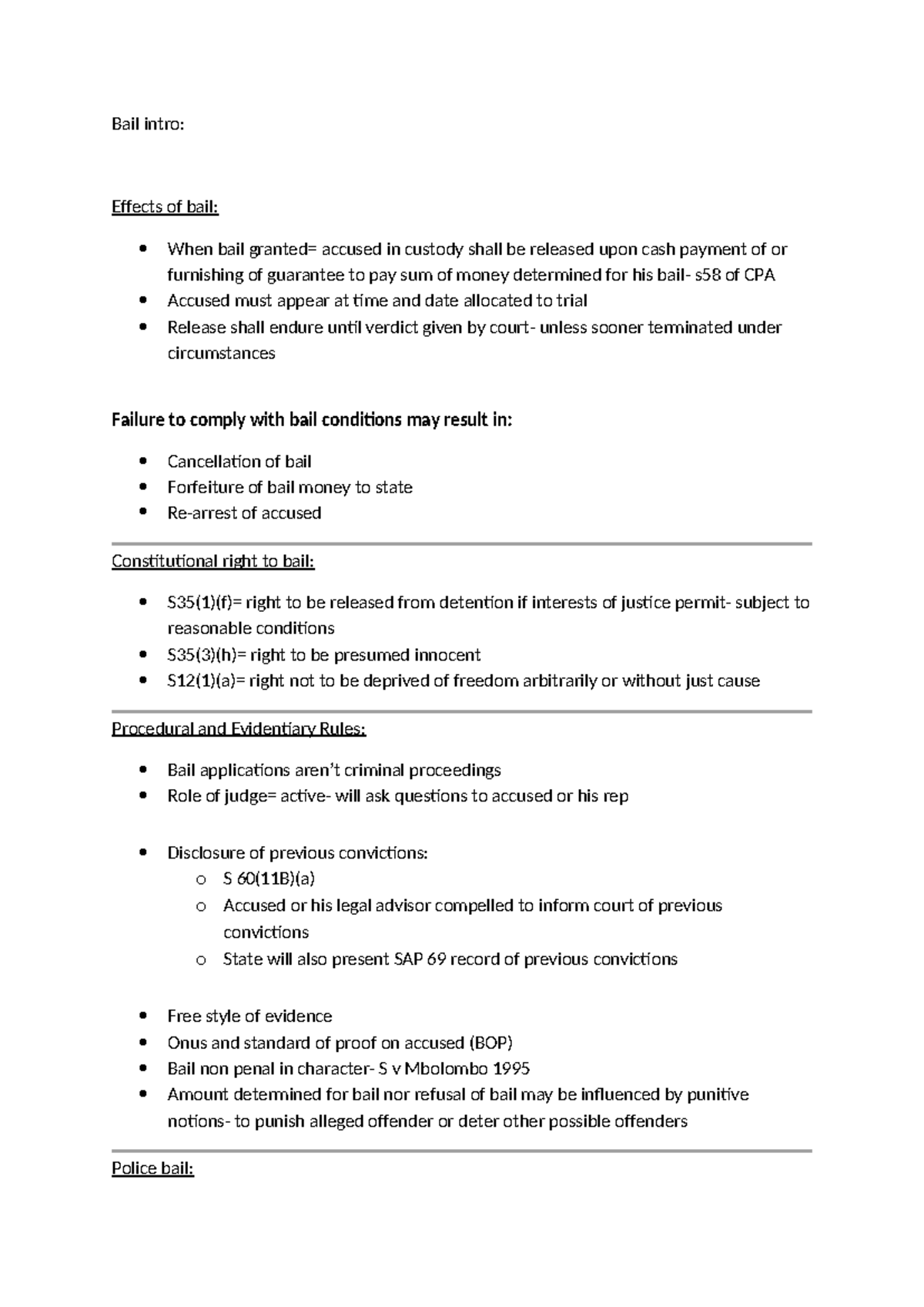 Bail Intro - Overview of Bail Conditions and Constitutional Rights ...
