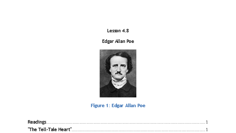 Lesson 4.8: Edgar Allan Poe - Insights and Analysis - Studocu