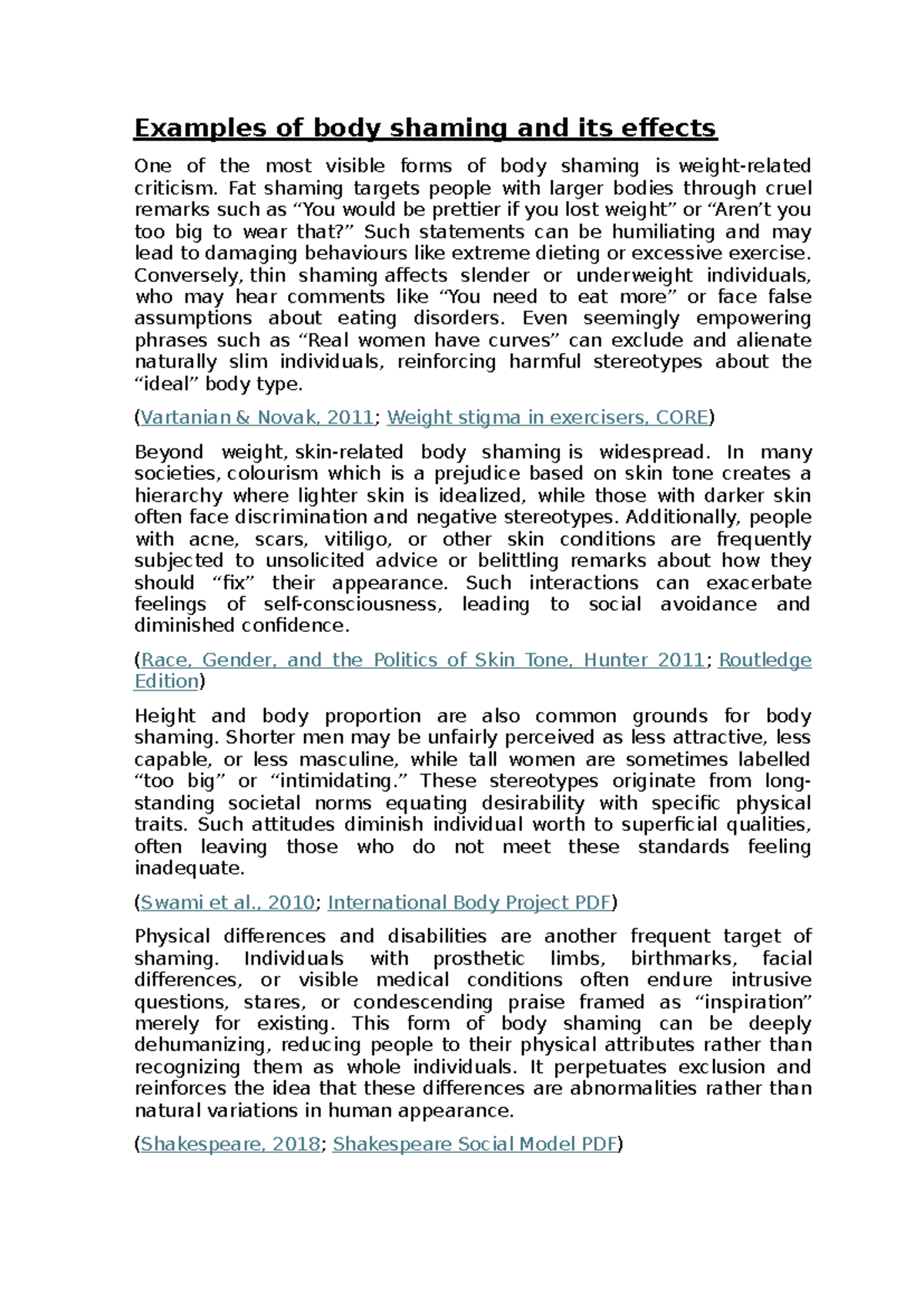 Examples of Body Shaming and Its Effects: A Comprehensive Overview ...