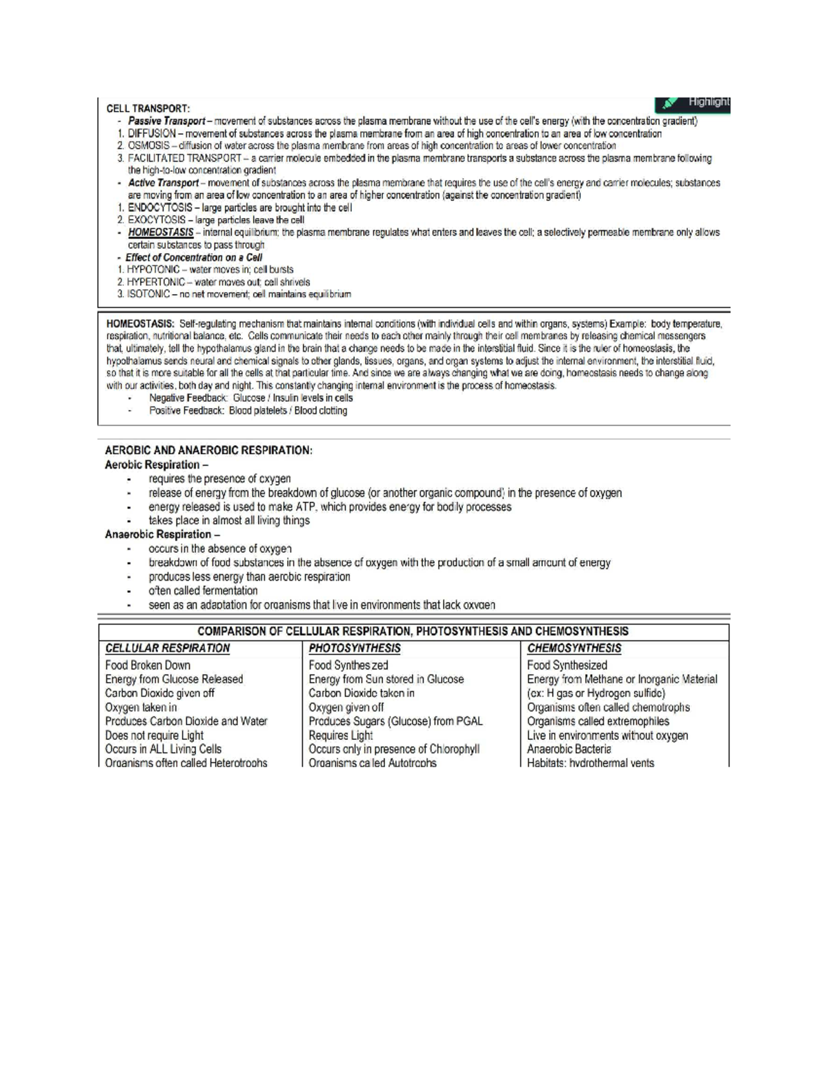 CELL TRANSPORT & RESPIRATION: Passive & Active Mechanisms in Bio - Studocu