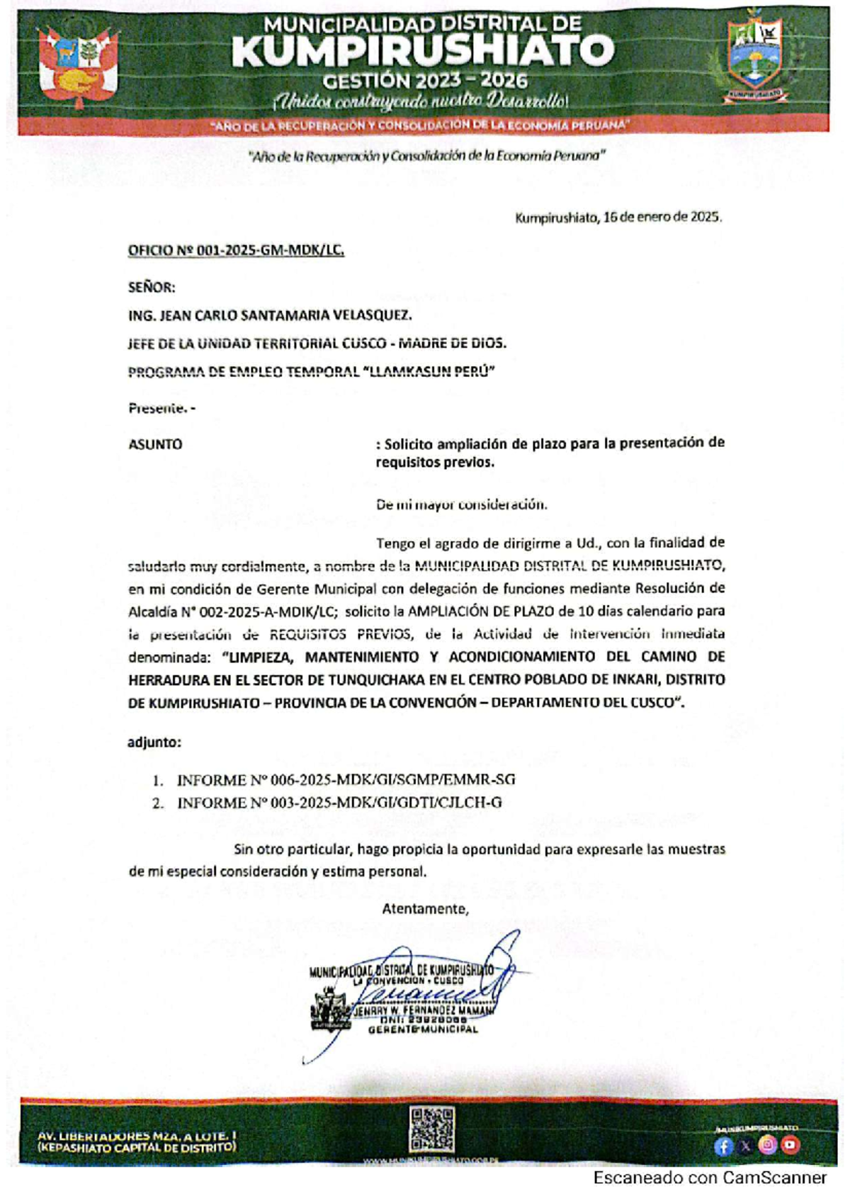 Solicitud de Ampliación de Plazo para Requisitos Previos - MDK 2025 - Studocu