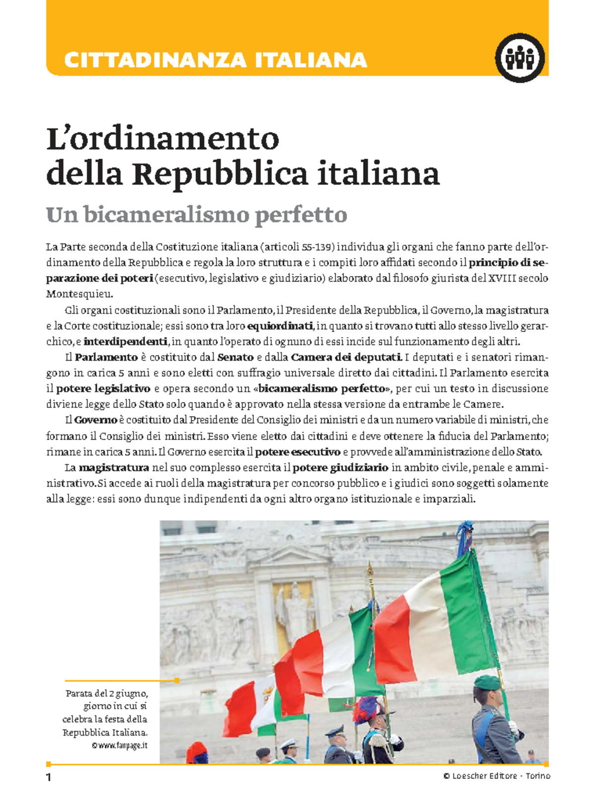 CITTADINANZA ITALIANA: L'ordinamento della Repubblica Italiana - Studocu