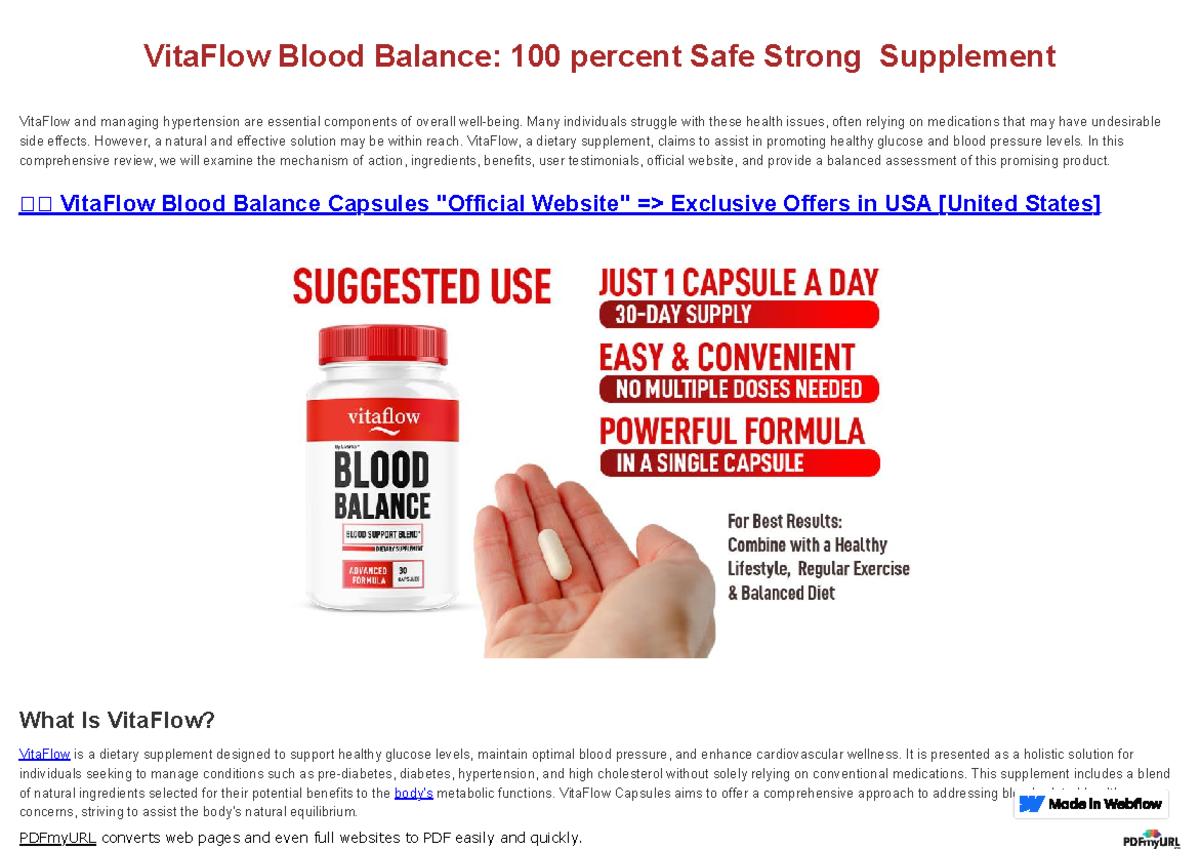VitaFlow Capsules: Customer Reviews & Efficacy Insights on Blood ...
