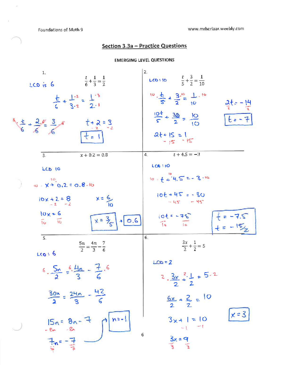 Foundations of Math 9 Section 3.3a Practice Questions and Answers - Studocu