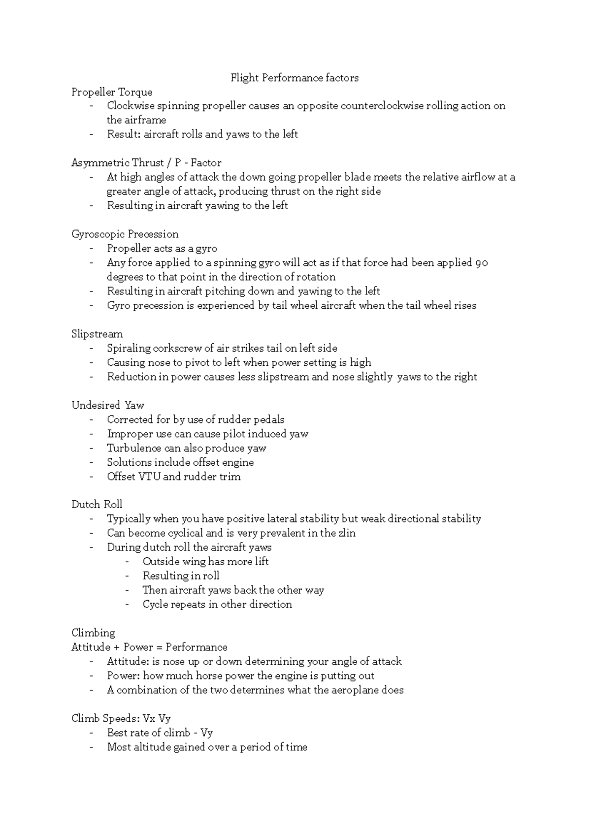 Flight Performance Factors and Aircraft Maneuvering - AVF117 Lesson 5 ...