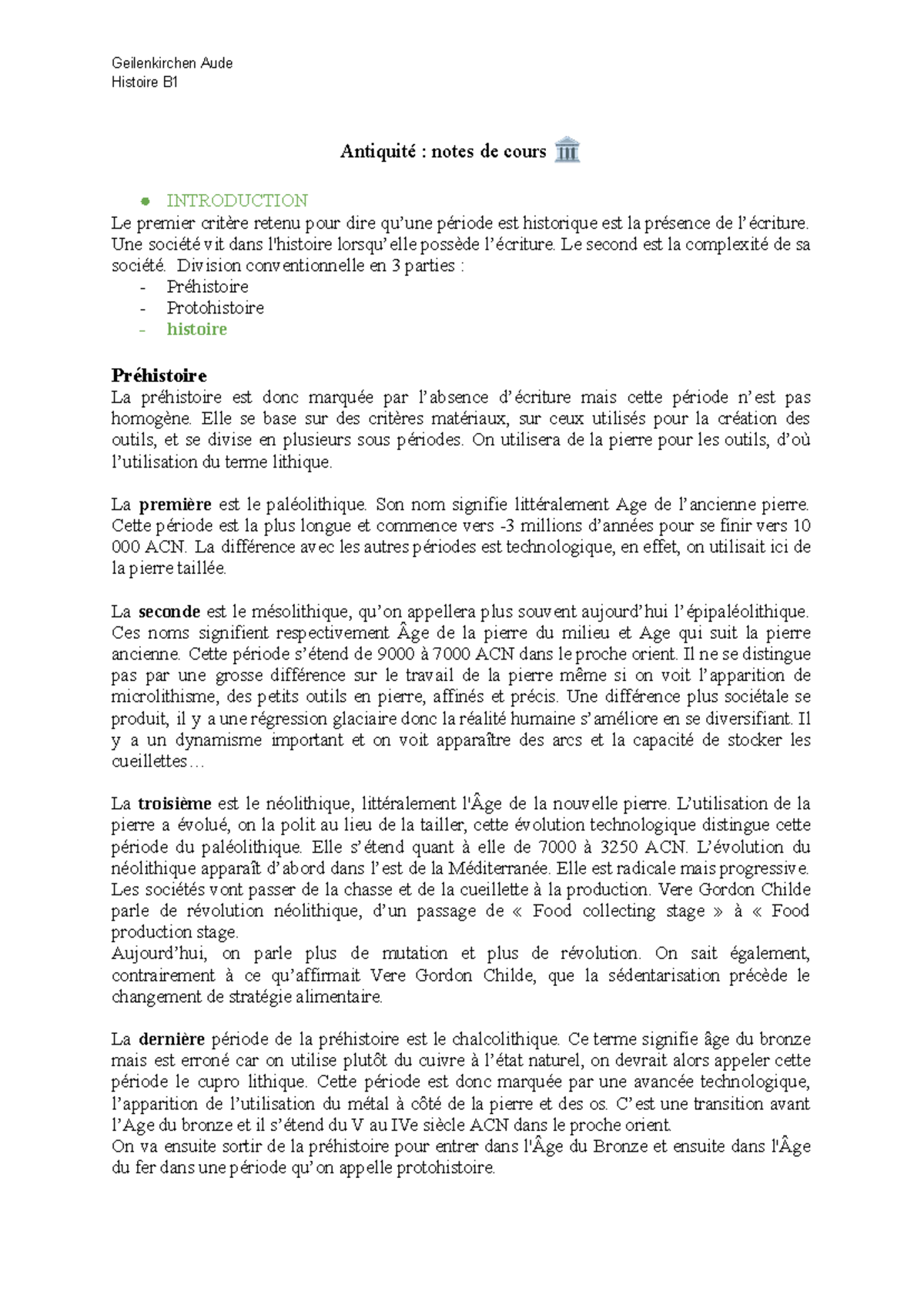 Antiquité 🏛️ - Notes de cours correctes - Geilenkirchen Aude Histoire B ...
