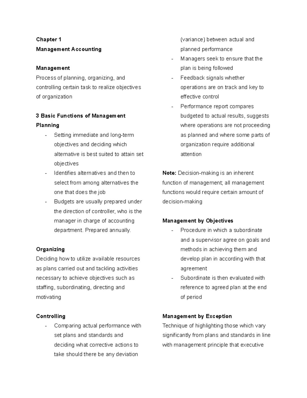 Managerial Accounting Midterms - Chapter 1 Management Accounting ...