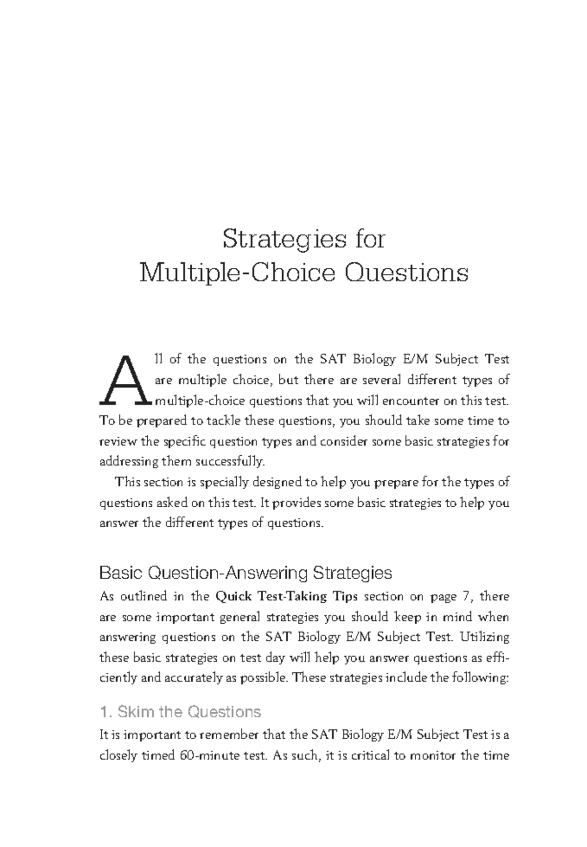 MCQ Strategy - strategies for Multiple-Choice Questions a ll of the ...
