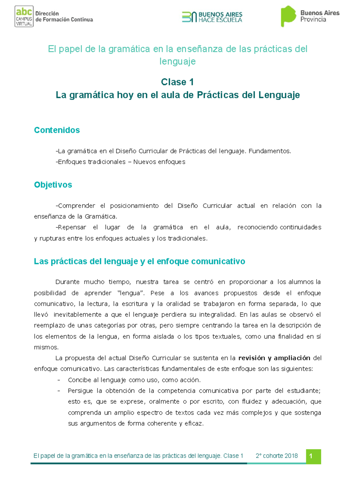 Clase 1-Gramática - Actividades varias - El papel de la gramática en la ...