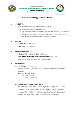 technical and operational definitions - SEMI DETAILED LESSON PLAN IN ...
