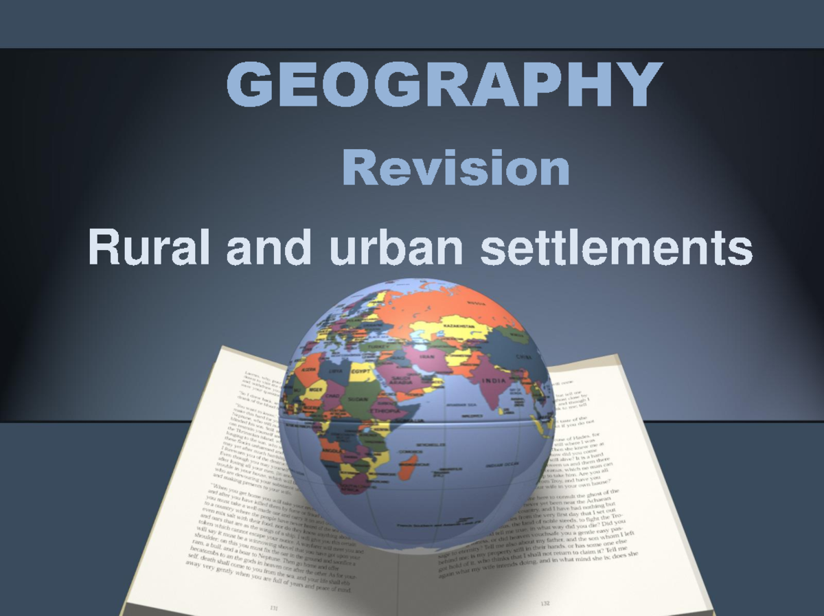 Rural Settlement Concepts and Issues - GEOG 2025 Presentation - Studocu