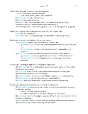 Anatomy and Physiology Chapter 13 Notes - Studocu