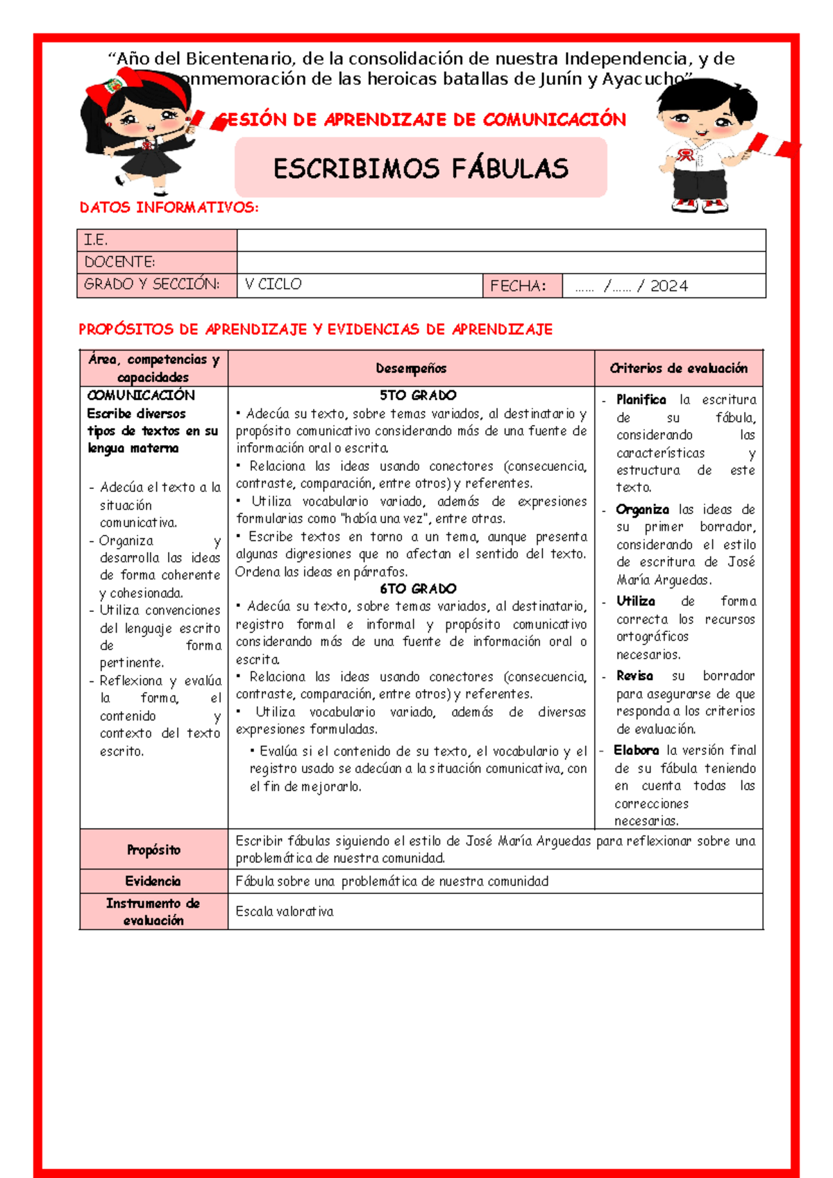 escribimos una fabula utilizando personajes fantasiosos del campo y la ...