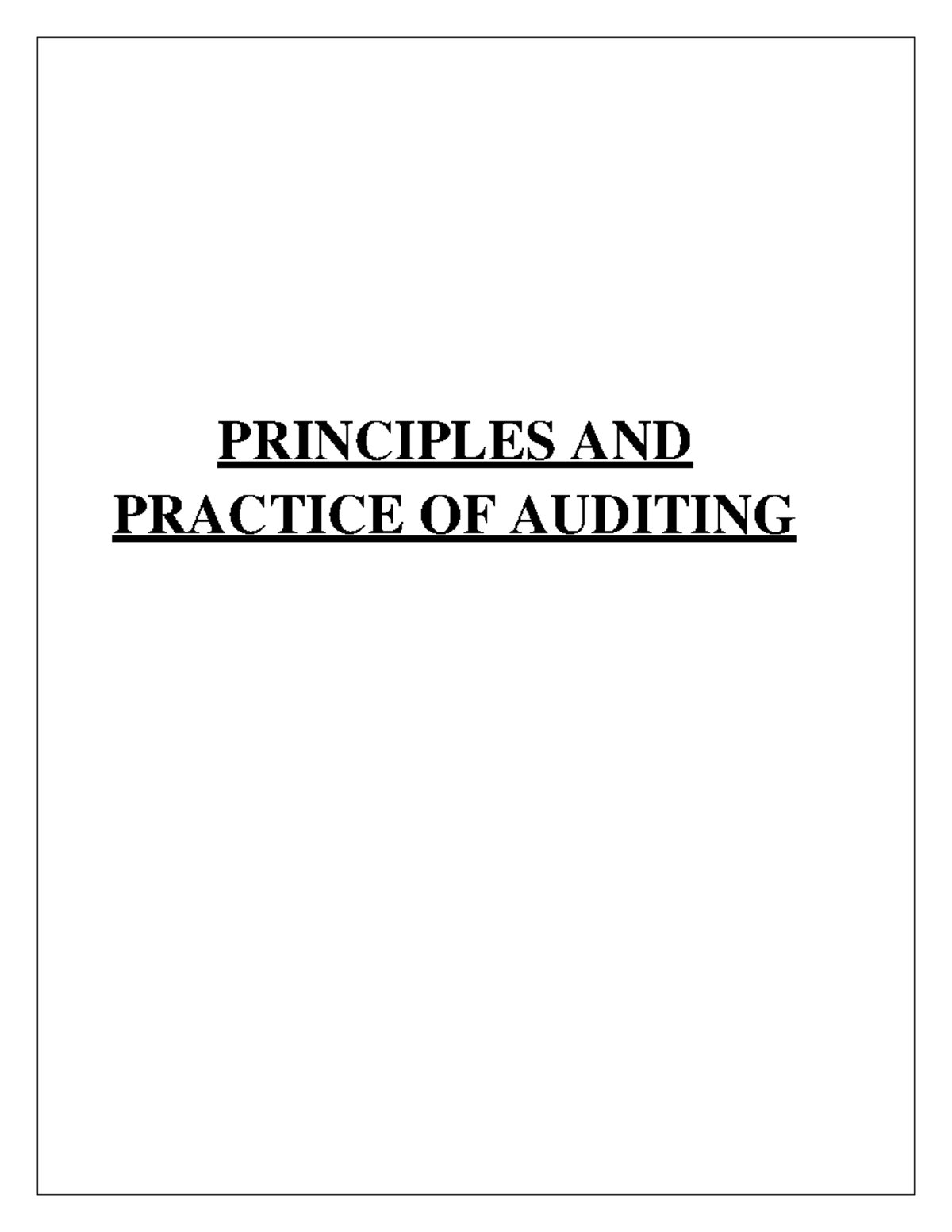 PPA 101 - Principles & Practice of Auditing: Chapter 1 Notes - Studocu