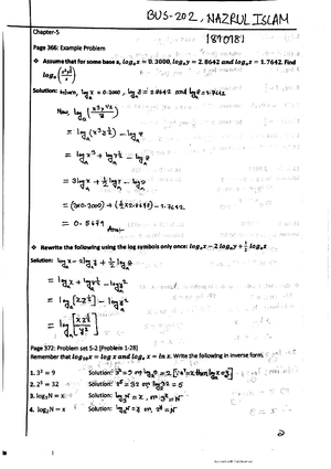 BUS 202 Mid Assignment 1810181 - Business Mathematics - Studocu