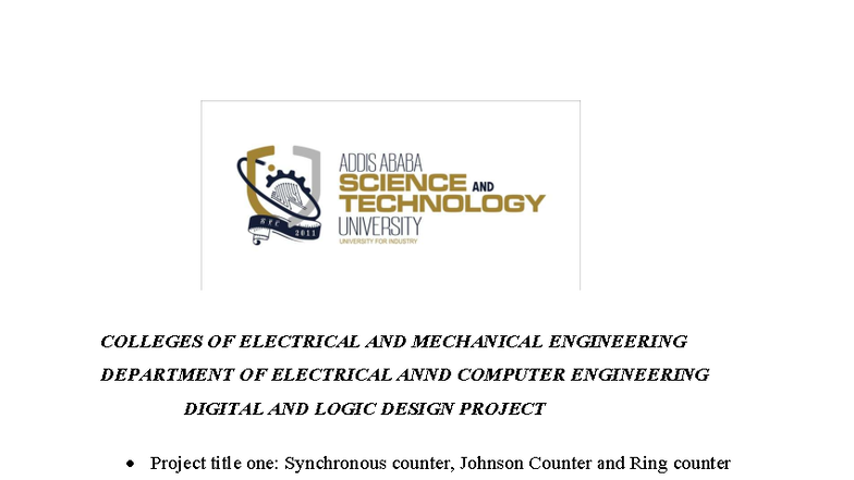 DLD Project: Synchronous & Odd Counter Design (Group 2) - Studocu