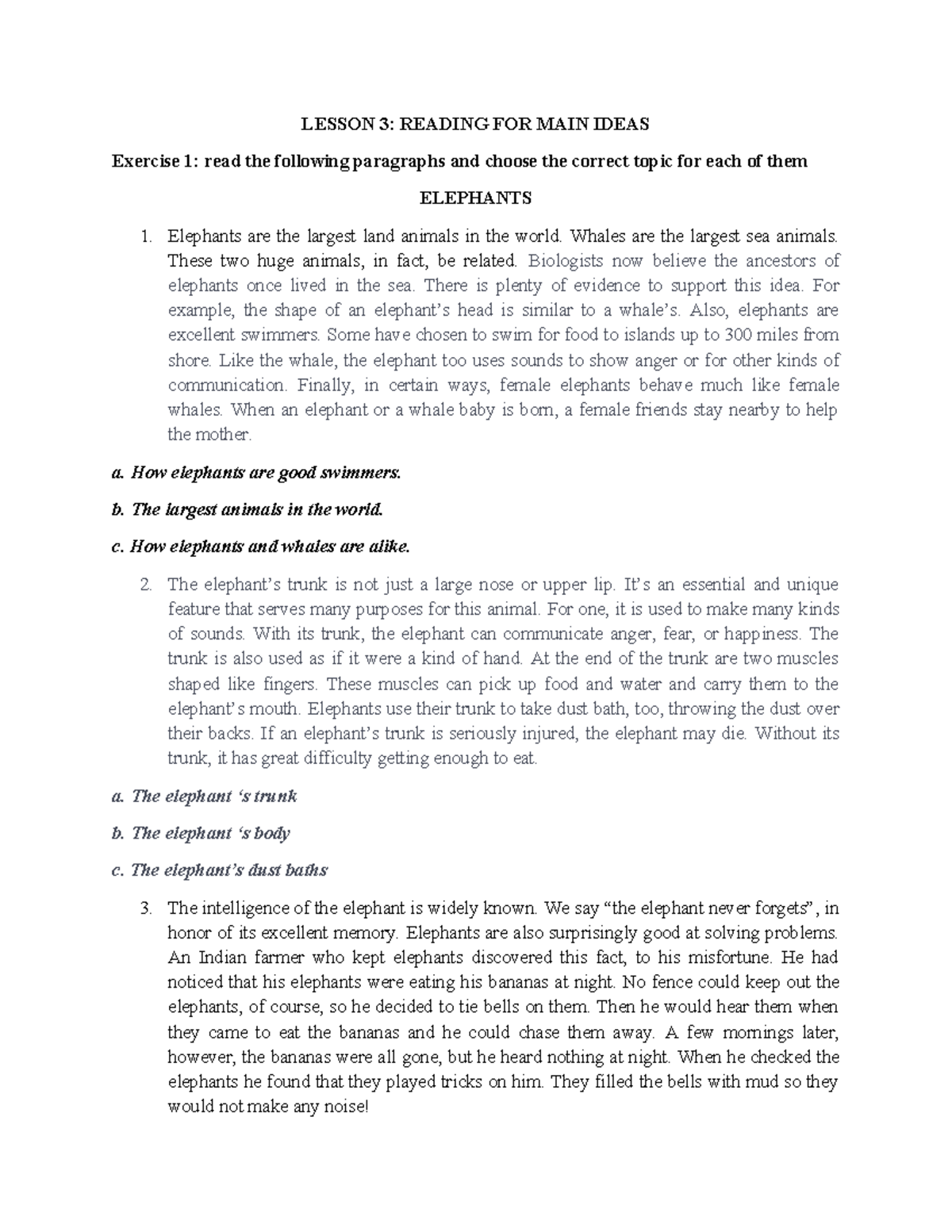ENG 101: Lesson 3 - Reading for Main Ideas and Summaries - Studocu