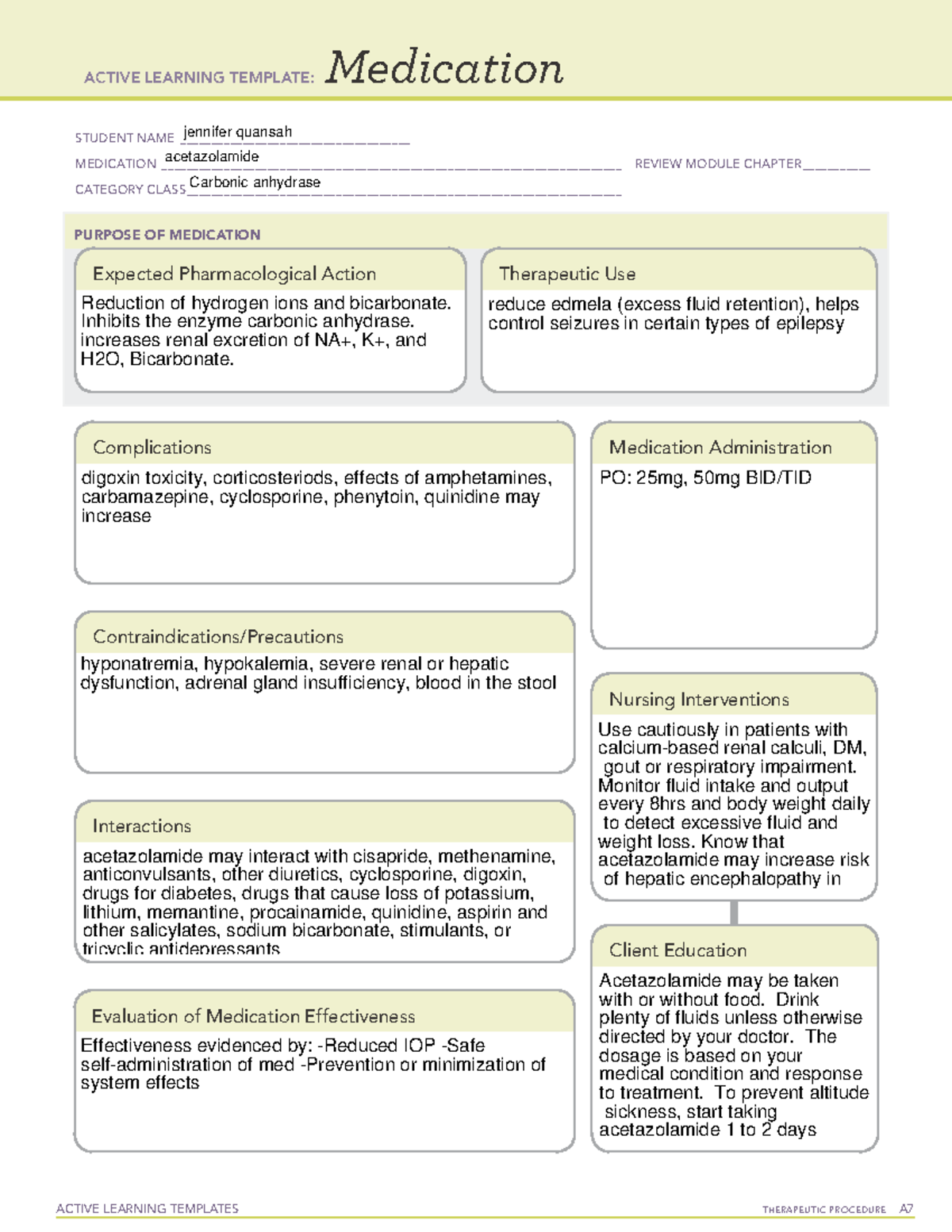 Active Learning Template medication Az - ACTIVE LEARNING TEMPLATES ...