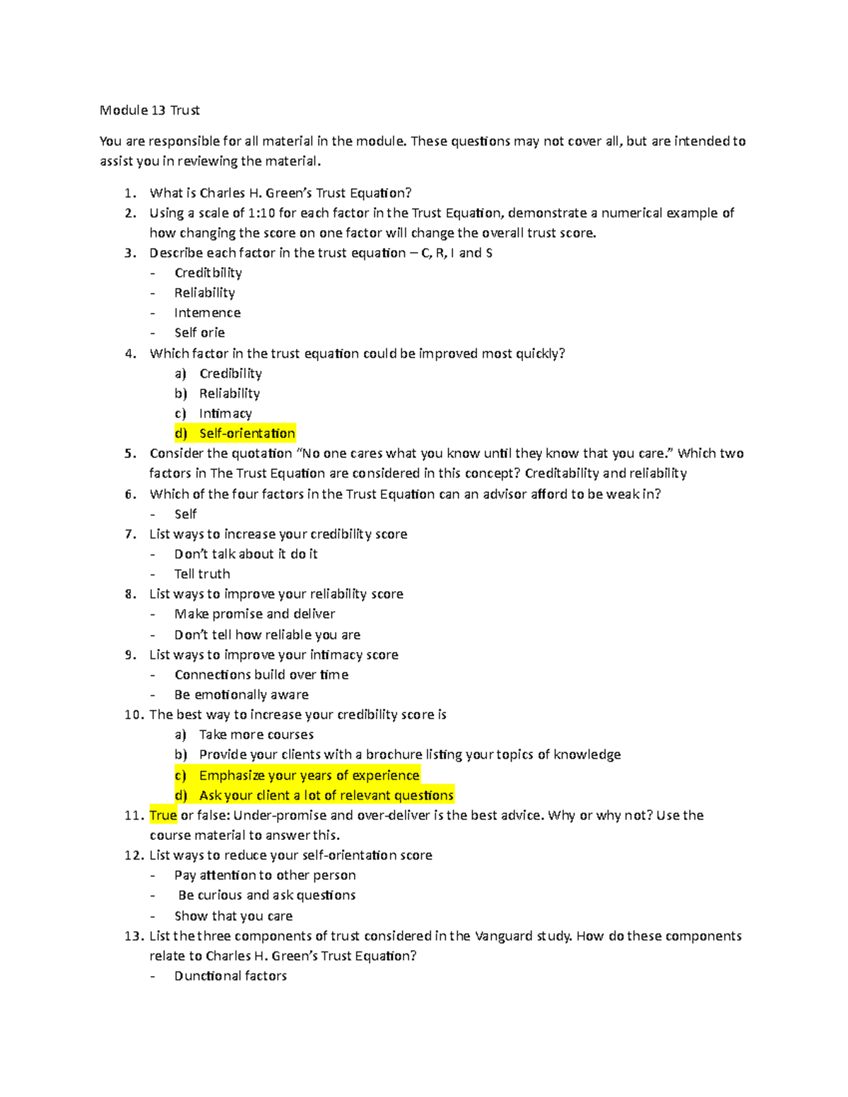Module 13 Trust Practice Questions: In-Depth Review and Insights - Studocu