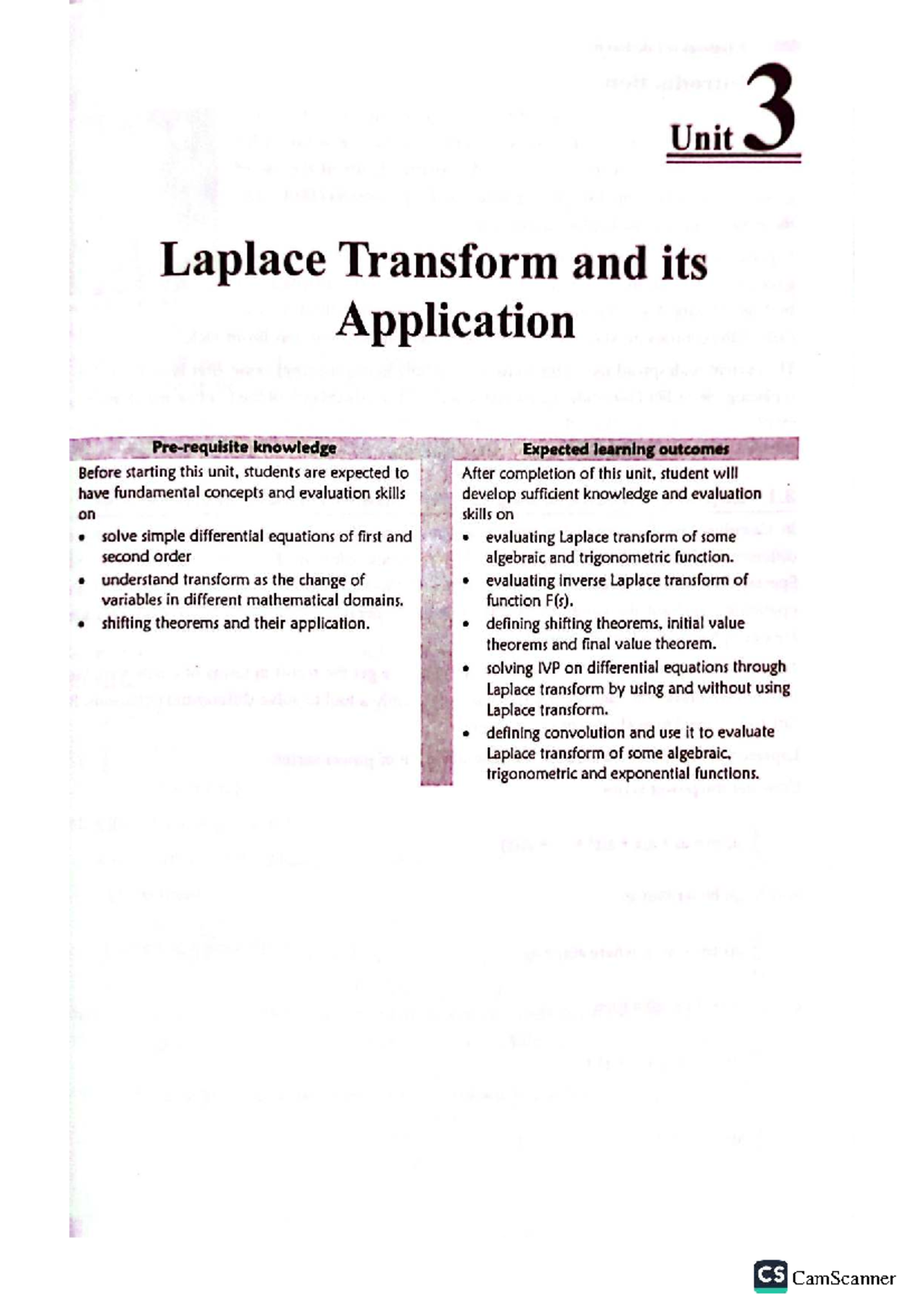 CS 98 A Chapter 3: Laplace Transform and Its Applications - Studocu