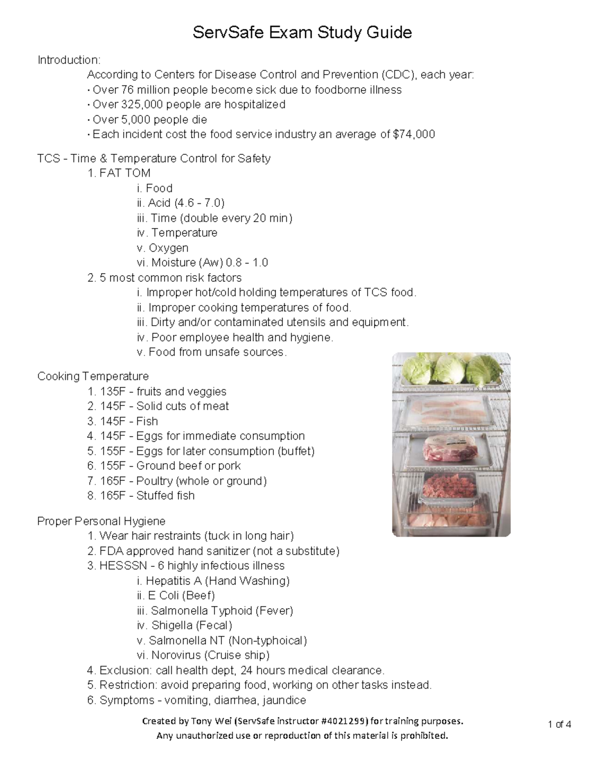 ServSafe Exam Study Guide: Key Concepts for Food Safety - Studocu