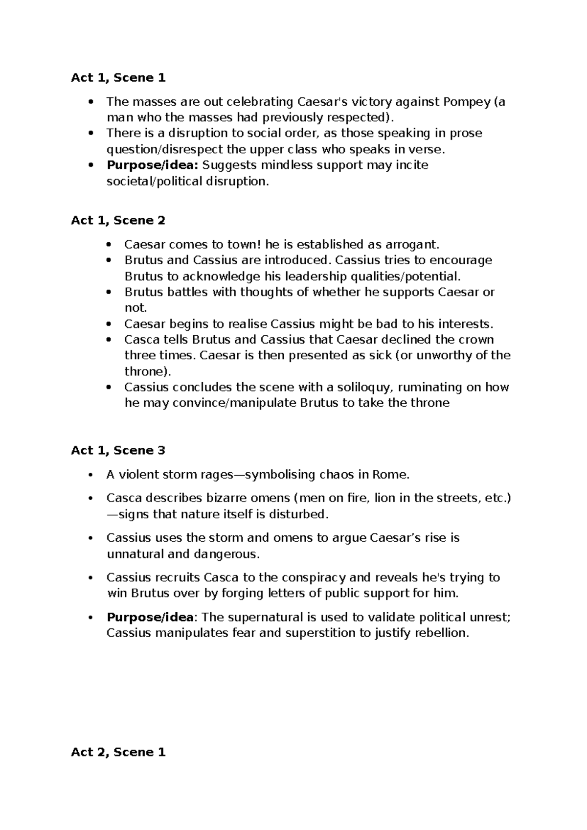 Julius Caesar Summary: Key Scenes and Themes Analysis (ENG 101) - Studocu
