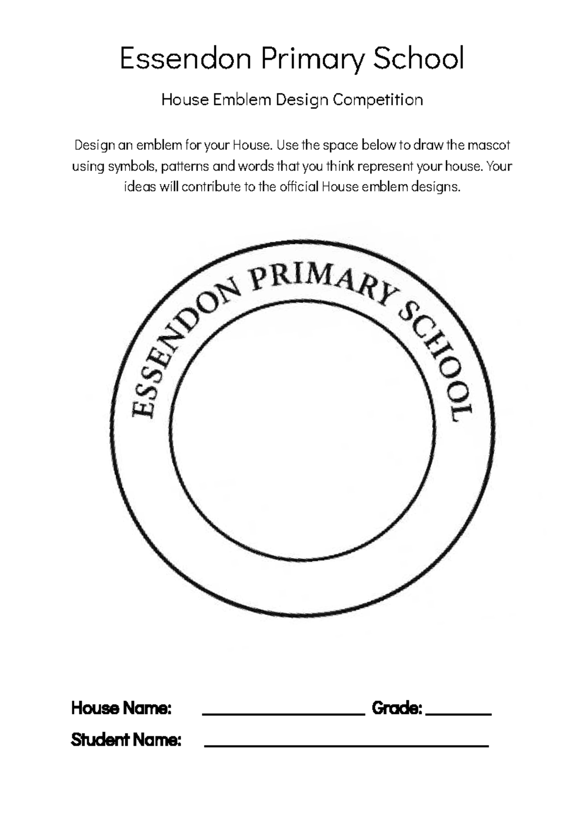 Design an emblem for your House - ENG1 - Essendon Primary School House ...