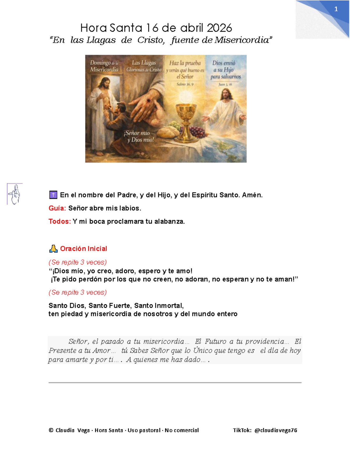 Hora Santa: Las Llagas de Cristo - Reflexiones y Oraciones (16 Abr 2026 ...