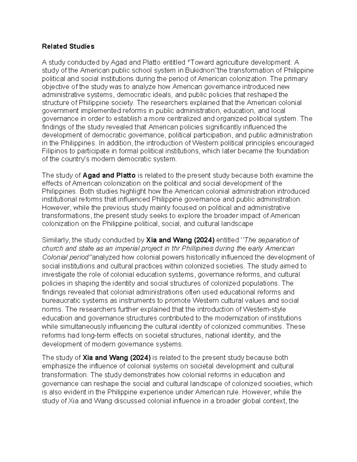 RRL: Impact of American Colonization on Philippine Society and ...