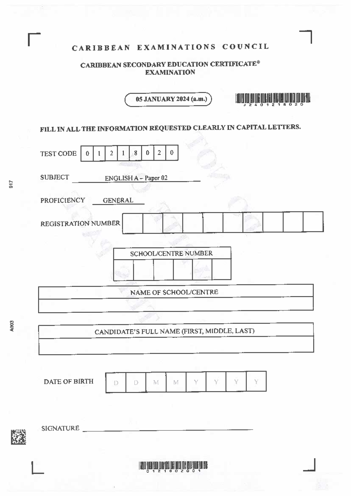 English A Paper 02 CSEC Exam Review - January 2024 - Studocu