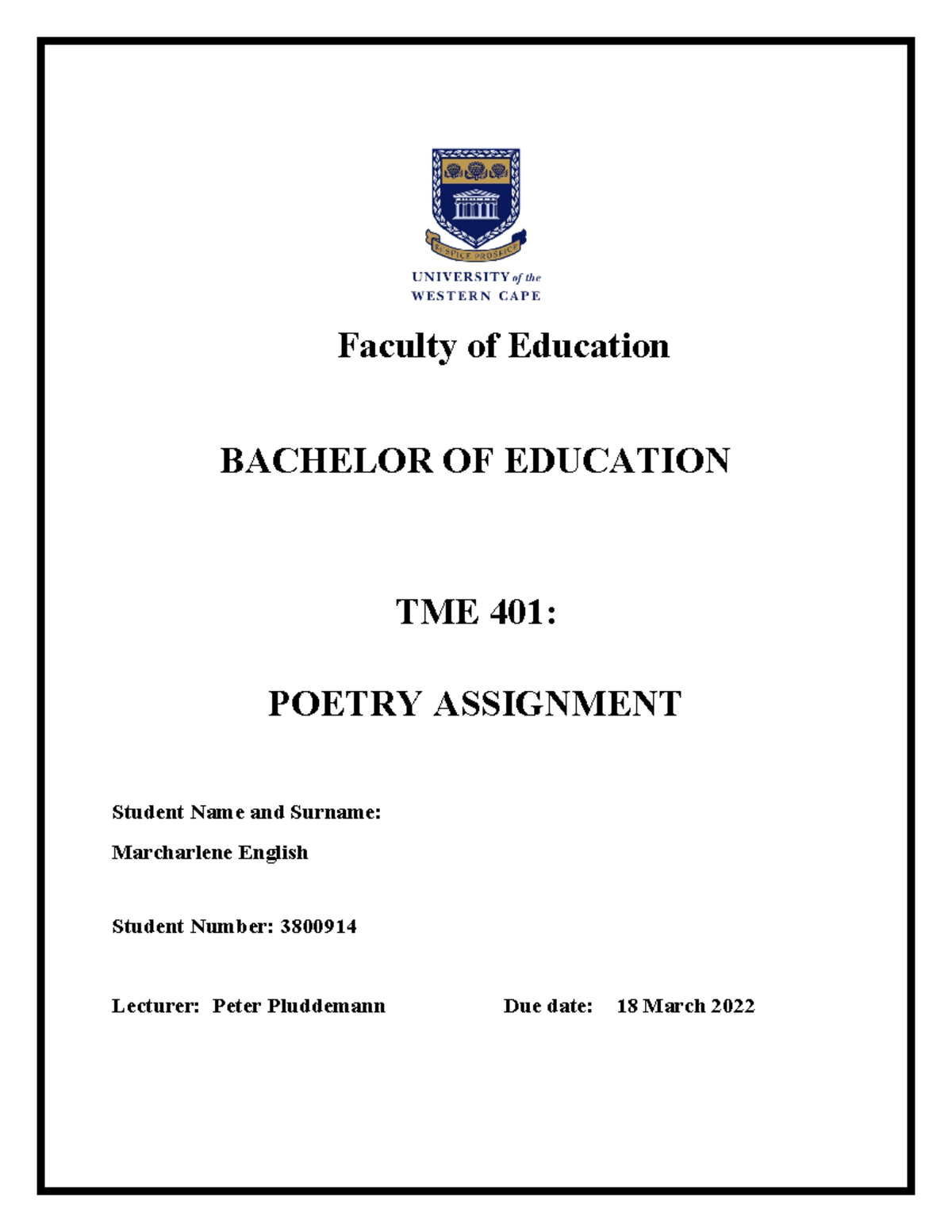 Poetry Assignment - please give grade 8 life orientation past papers ...