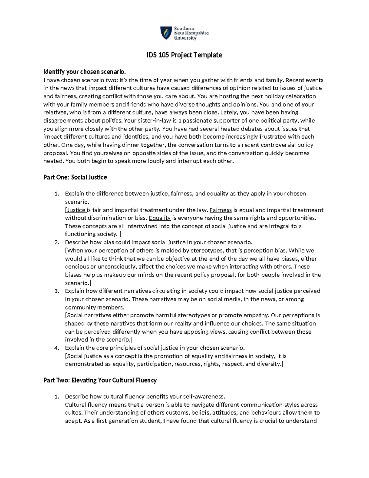 IDS 105 Module Four Project Draft: Navigating Cultural Conflicts - Studocu