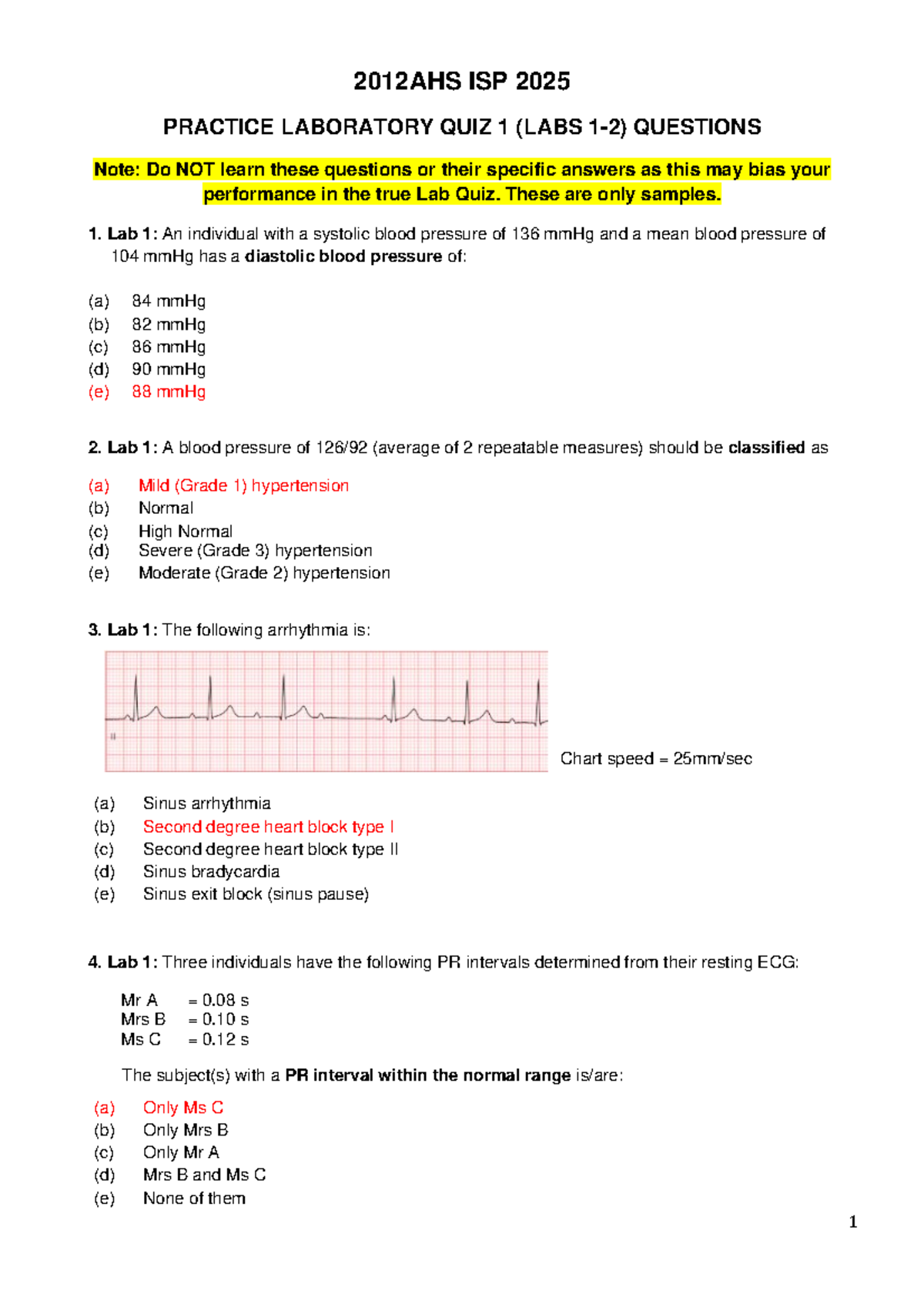 2012AHS ISP 2025 Lab 1 & 2 Practice Quiz Questions and Answers - Studocu