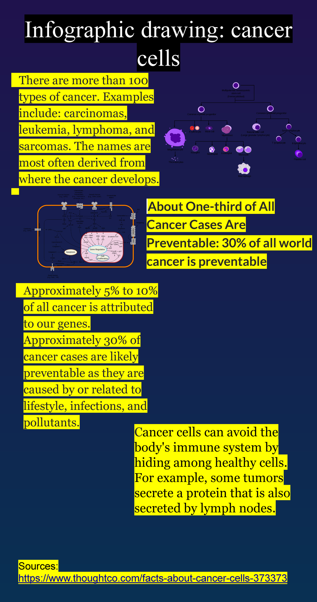 Infographic drawing: cancer cells - Infographic drawing: cancer cells ...