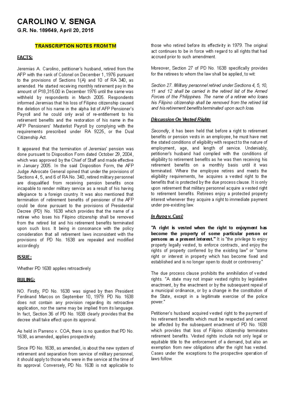 BLJE Reviewer - CPRA Canon I, II, IV & V Summary (2024) - Studocu