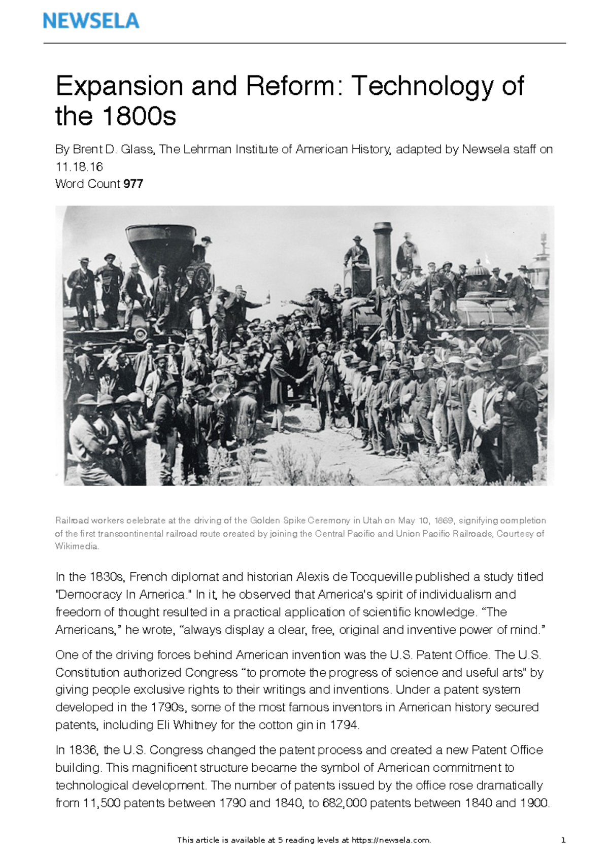 Gl history technology 1800s 22213 False - Expansion and Reform ...