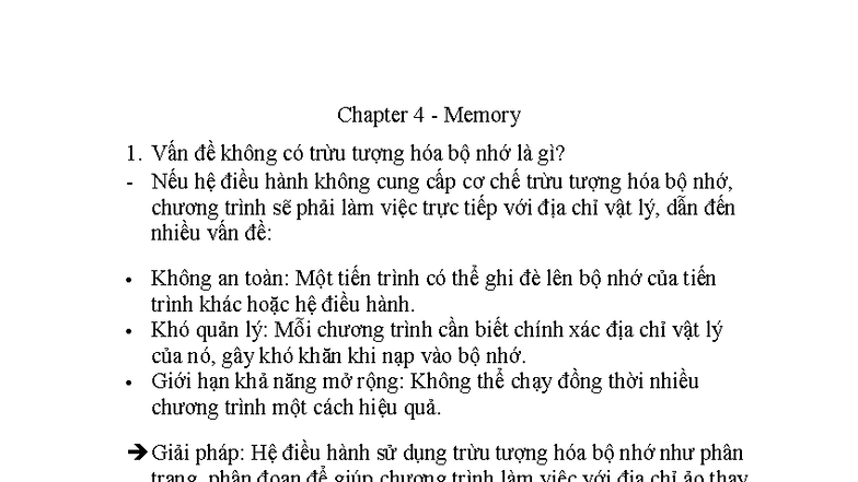 Chapter 4: Memory Management Concepts and Techniques - MSADG - Studocu