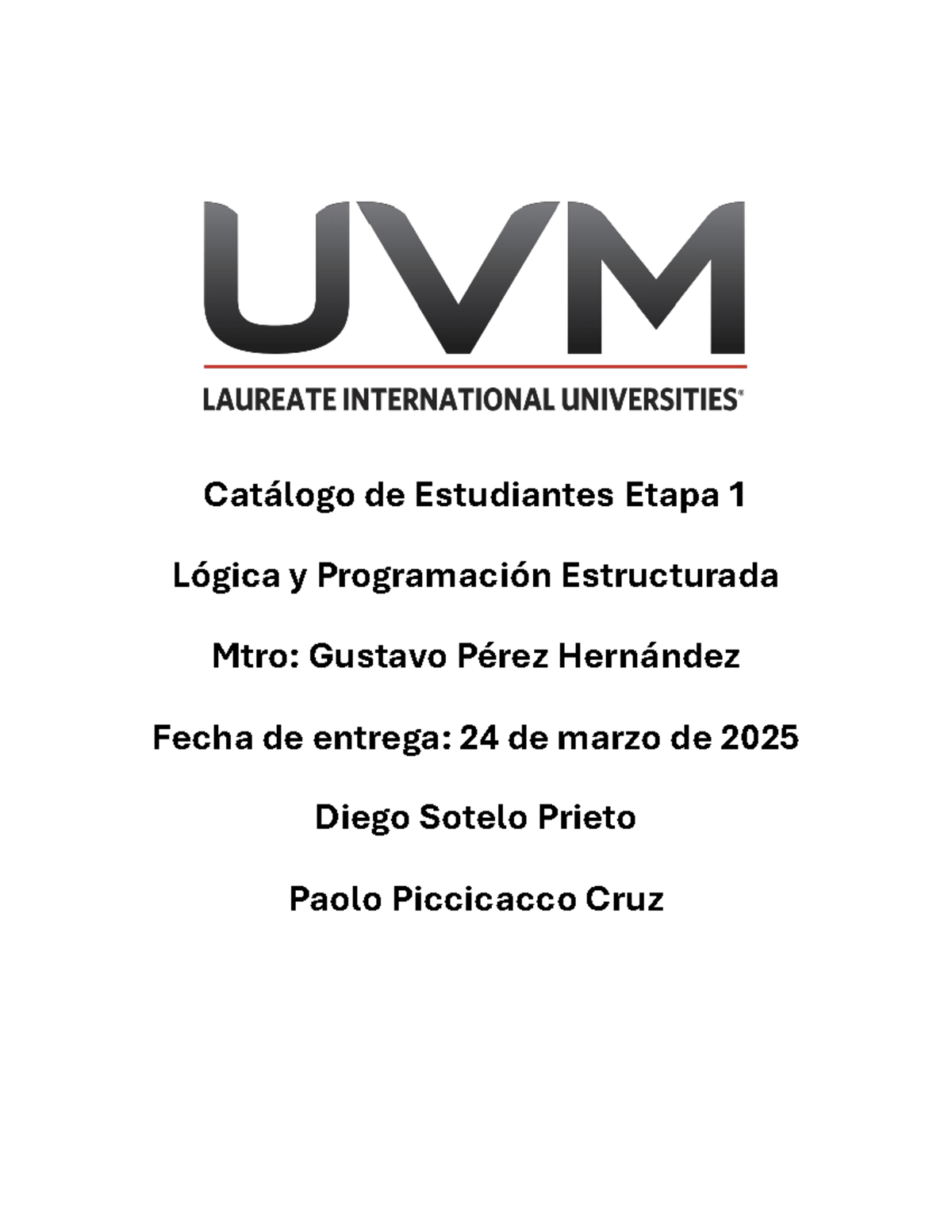 Catálogo de Estudiantes - Proyecto Int Etapa 1 Lógica y Programación ...